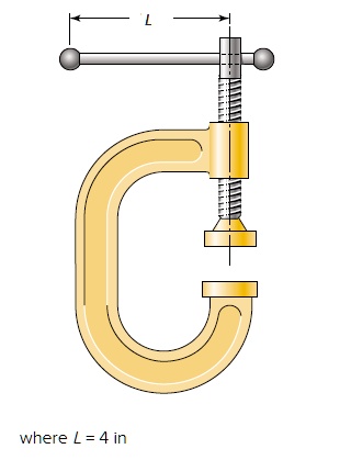 for the c clamp shown a force is applied at the end of the 0375 in ...