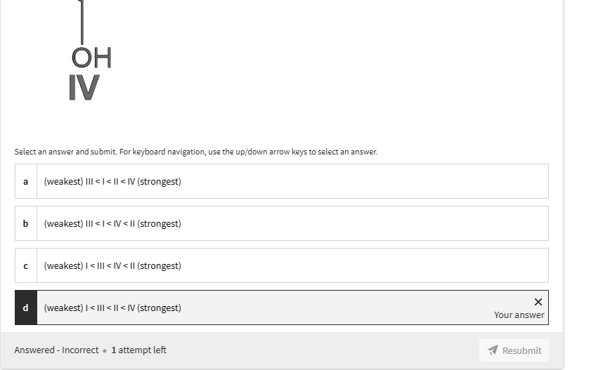 SOLVED: Select an answer and submit. For keyboard navigation, use the up/down arrow keys to ...