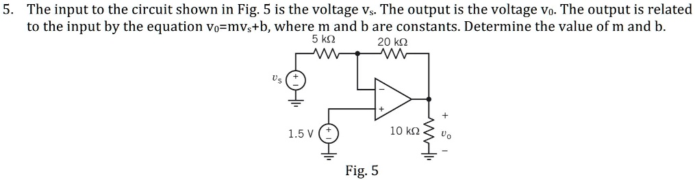 SOLVED: The input to the circuit shown in Fig. 5 is the voltage Vs. The output is the voltage Vo ...