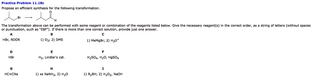 SOLVED: Practice Problem 11.18c: Propose an efficient synthesis for the following transformation ...