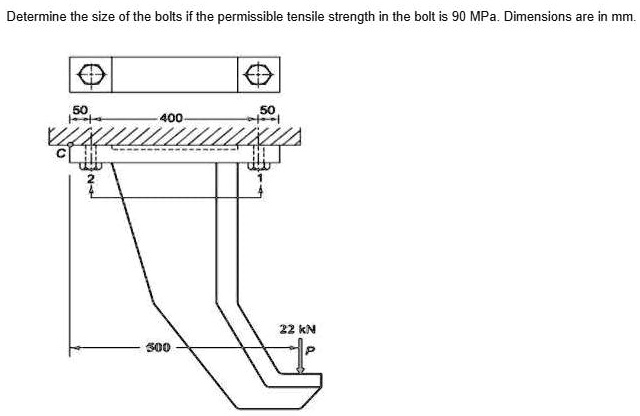 SOLVED: Determine the size of the bolts if the permissible tensile ...