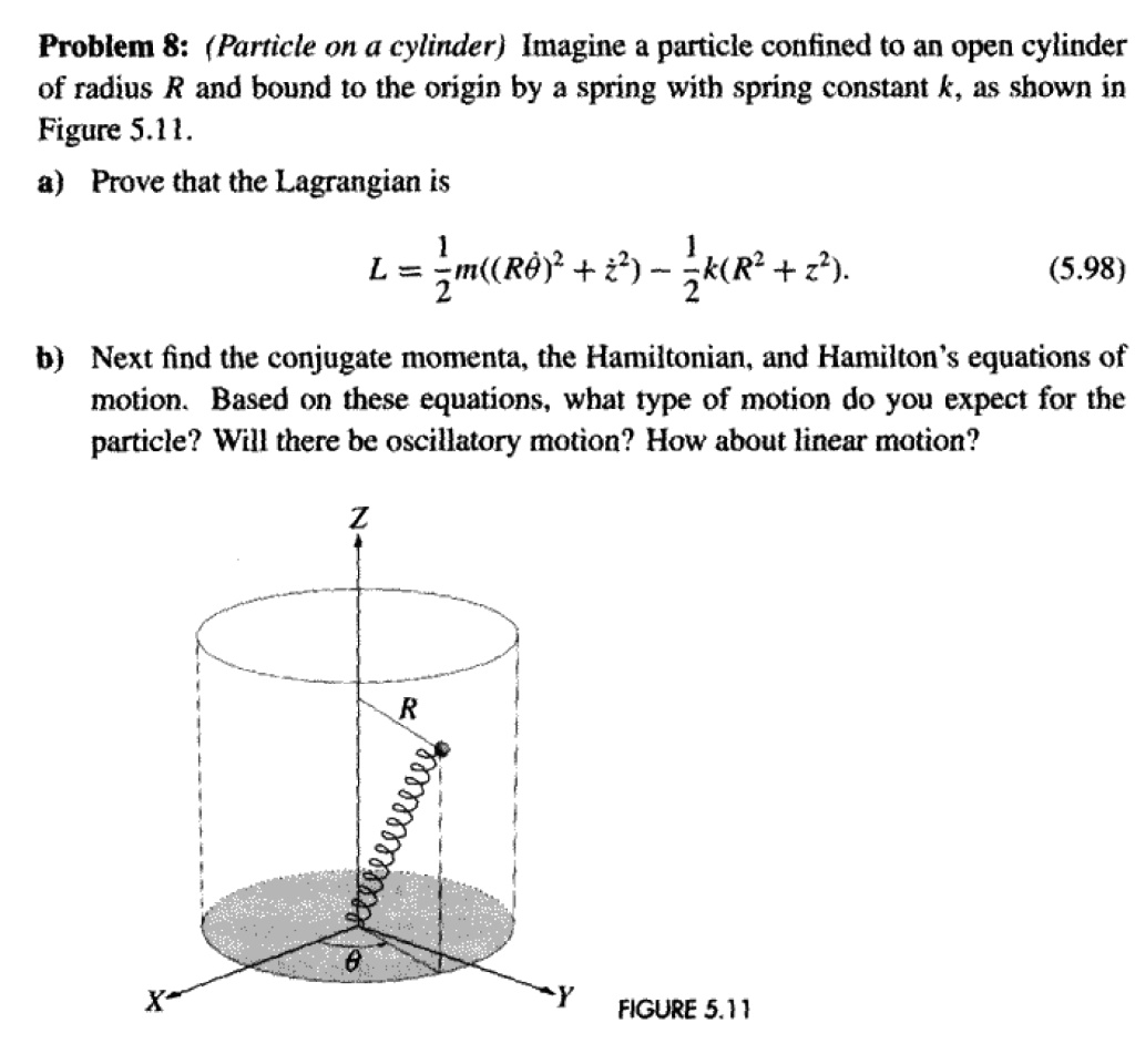 SOLVED: Problem (Particle on 4 cylinder) Imagine a particle confined to ...