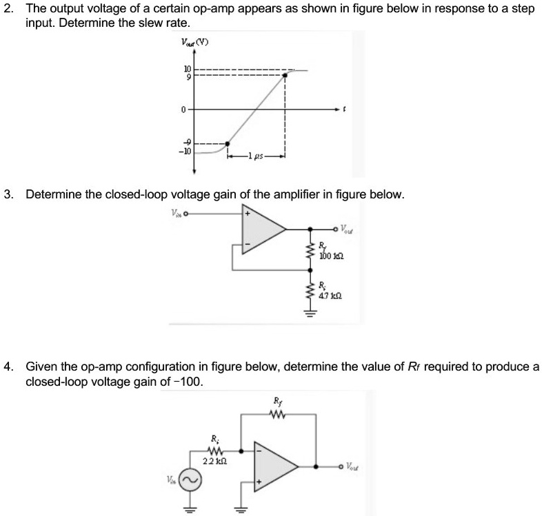 2 the output voltage of a certain op amp appears as shown in figure below in response to a step ...