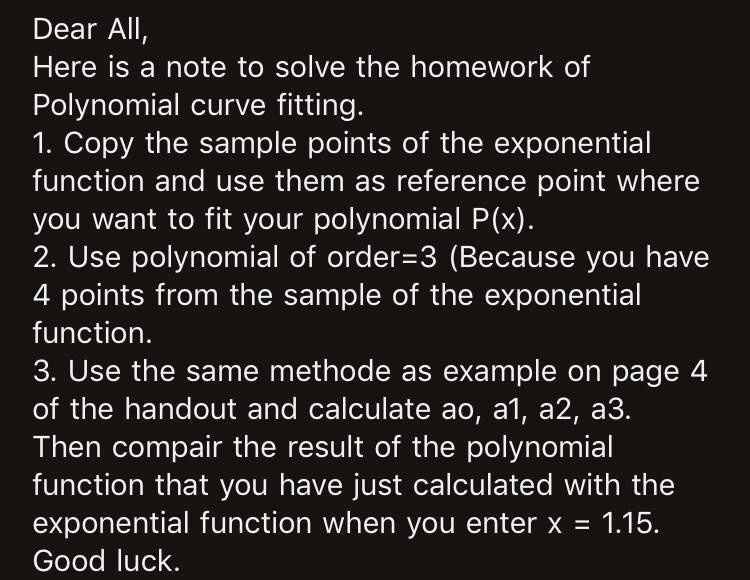 SOLVED: Dear AlI, Here is a note to solve the homework of Polynomial curve fitting: 1. Copy the ...