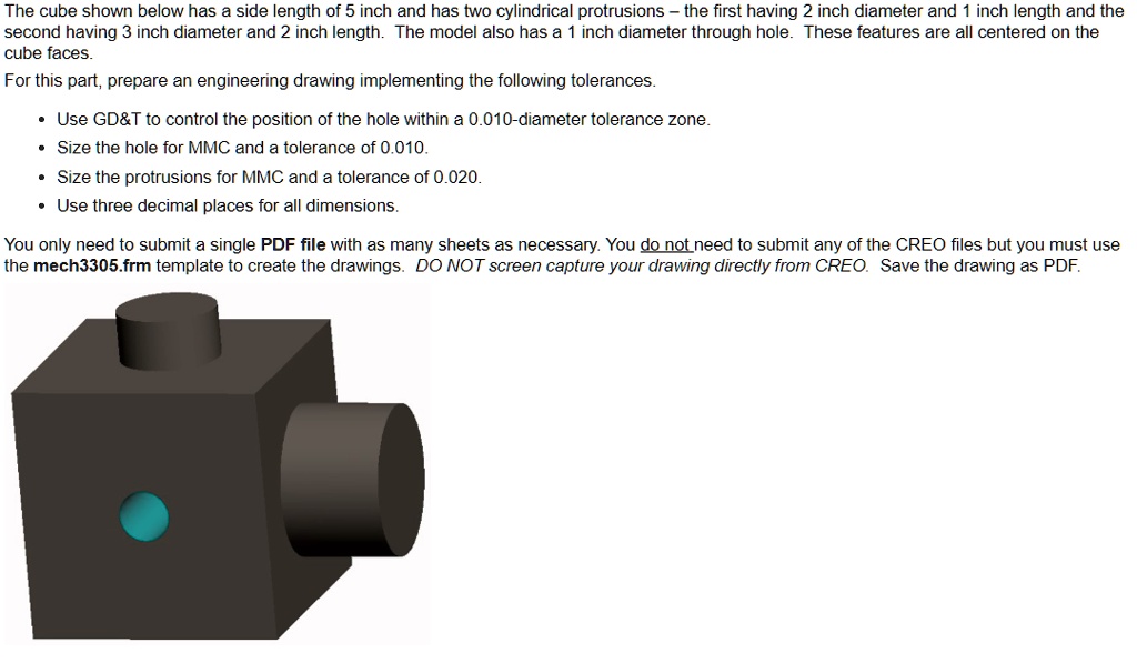 [GET ANSWER] The cube shown below has a side length of 5 inch and has ...