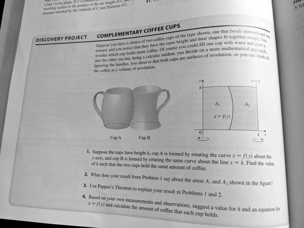 DISCOVERY PROJECT COMPLEMENTARY COFFEE CUPS Suppose you have a choice ...
