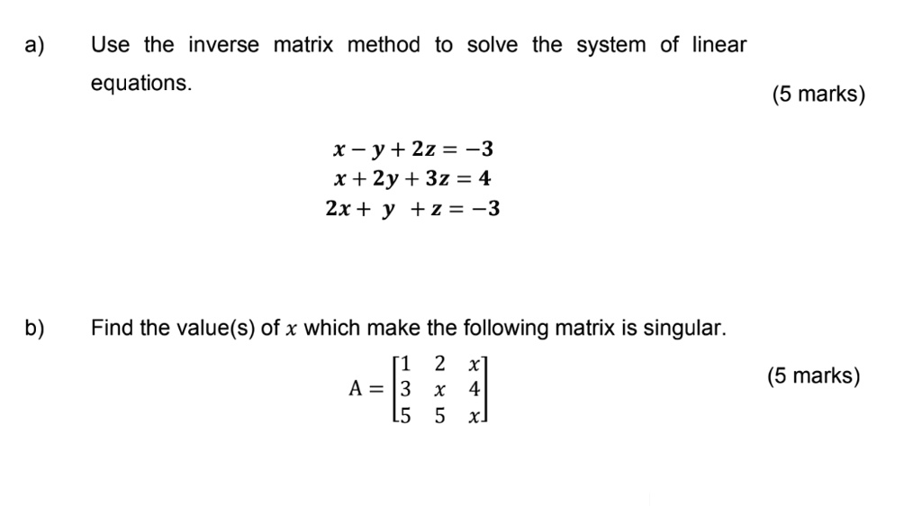 Solving Linear Equations Using The Inverse Matrix Coursera Tessshebaylo