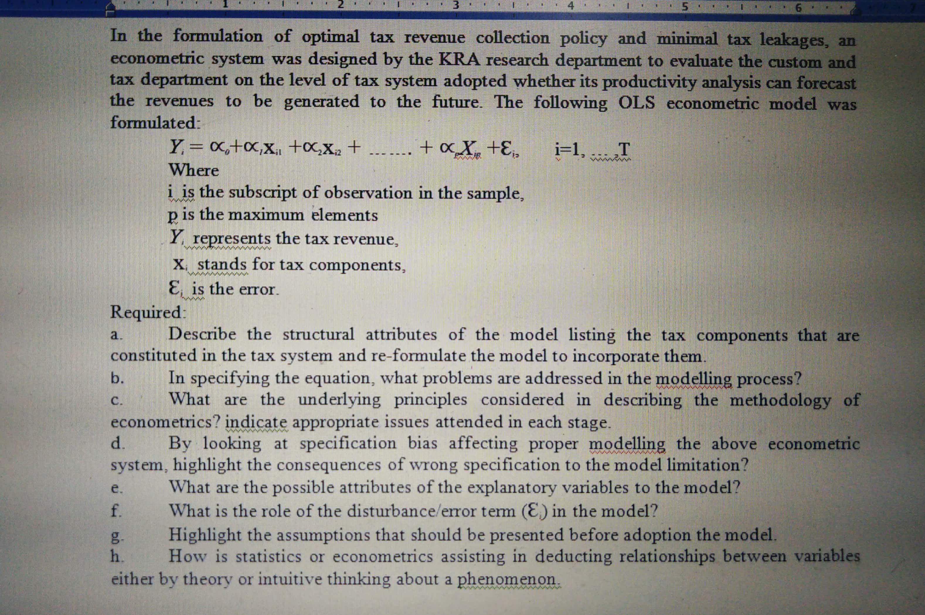 SOLVED: In the formulation of optimal tax revenue collection policy and ...