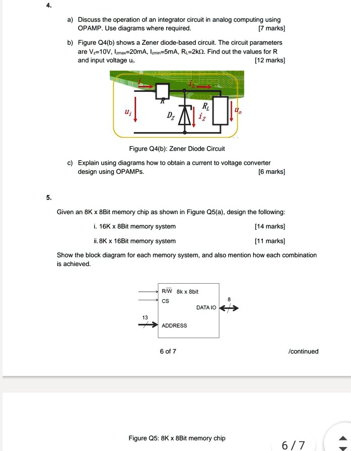 SOLVED: 4. a) Discuss the operation of an integrator circuit in analog computing using OPAMP.Use ...
