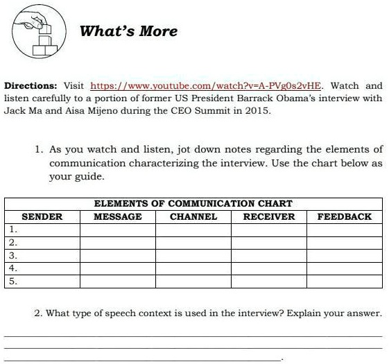 as you watch and listen jot down notes regarding the elements of ...