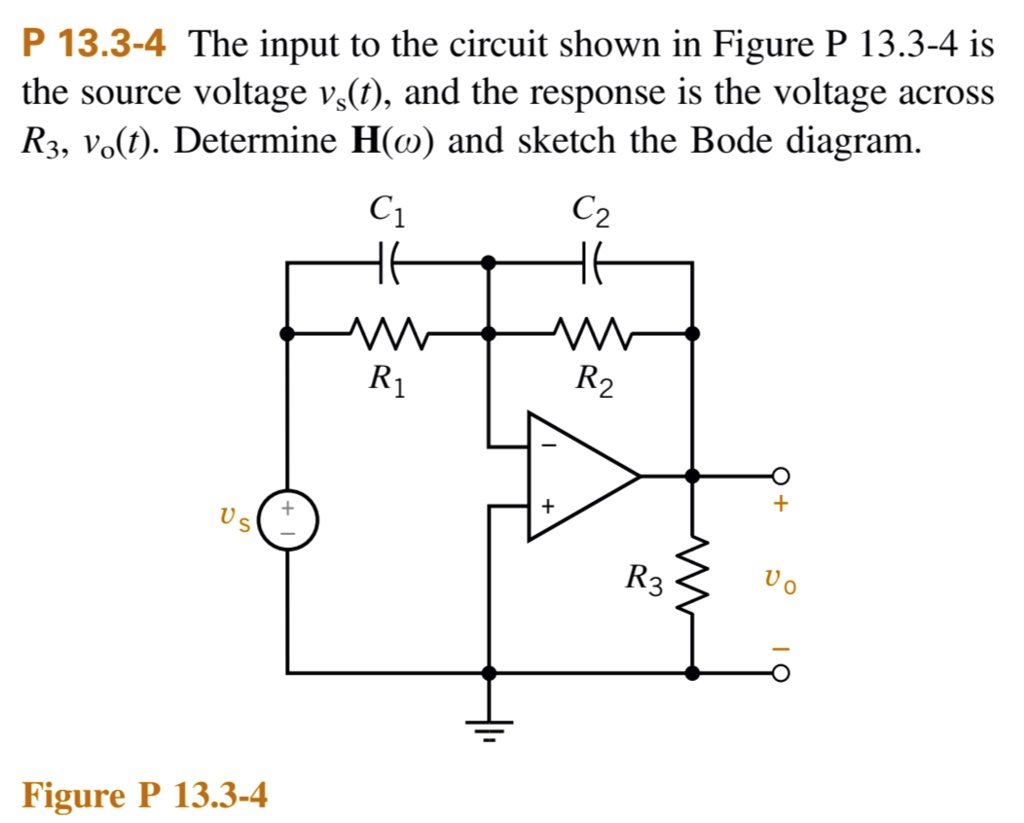 P 13.3-4 The input to the circuit shown in Figure P 13.3-4 is the source voltage v(s)(t), and ...