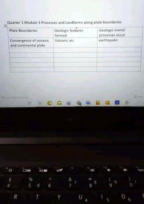 Quarter 1 Module 3 Processes and Landforms along plate boundaries Plate ...