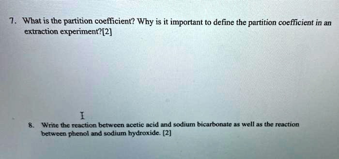 Solved What Is The Partition Coefficient Why Is It Important To