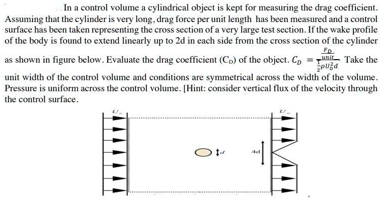 SOLVED: In a control volume, a cylindrical object is kept for measuring ...