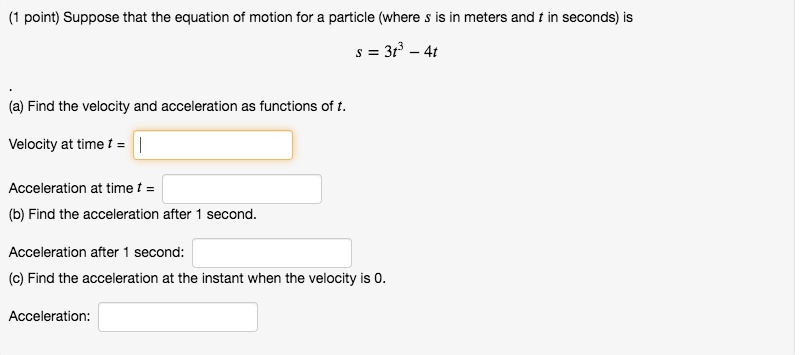 Solved Point Suppose That The Equation Of Motion For Particle Where