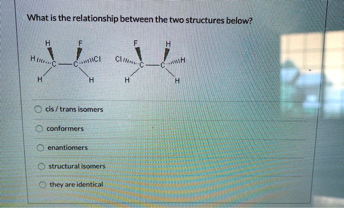 what is the relationship between the two structures below cis trans isomers conformers ...