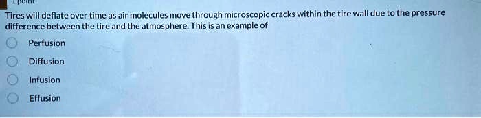 Tires will deflate over time as air molecules move through microscopic ...