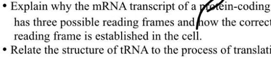 SOLVED: Explain why the mRNA transcript of a protein-coding gene has three possible reading ...