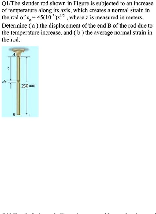 SOLVED: Q1/The slender rod shown in Figure is subjected to an increase ...