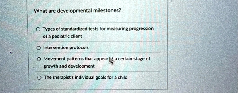 what are developmental milestones types of standardized tests for ...