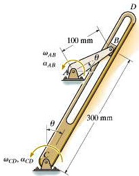 the quick return mechanism consists of a crank ab slider block b and slotted link cd a if the ...