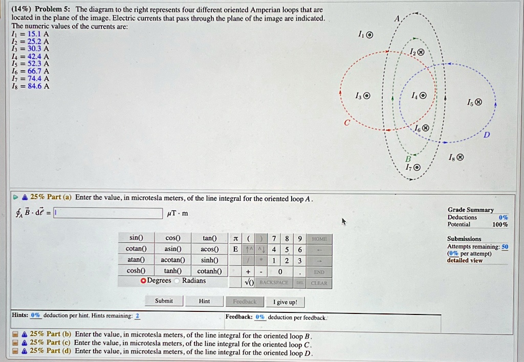 (14%) Problem 5: The diagram to the right represents four different ...