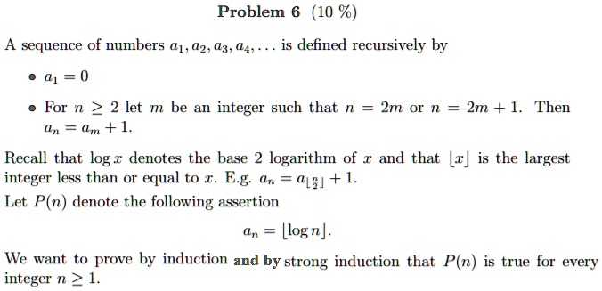 SOLVED: Problem 6 (10 %) A sequence of numbers @1, 42, 43, 04, is ...