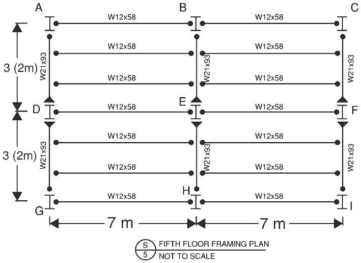 a steel framing plan is shown below with the following parameters it is ...