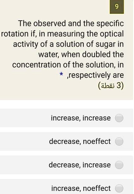 the observed and the specific rotation if in measuring the optical ...
