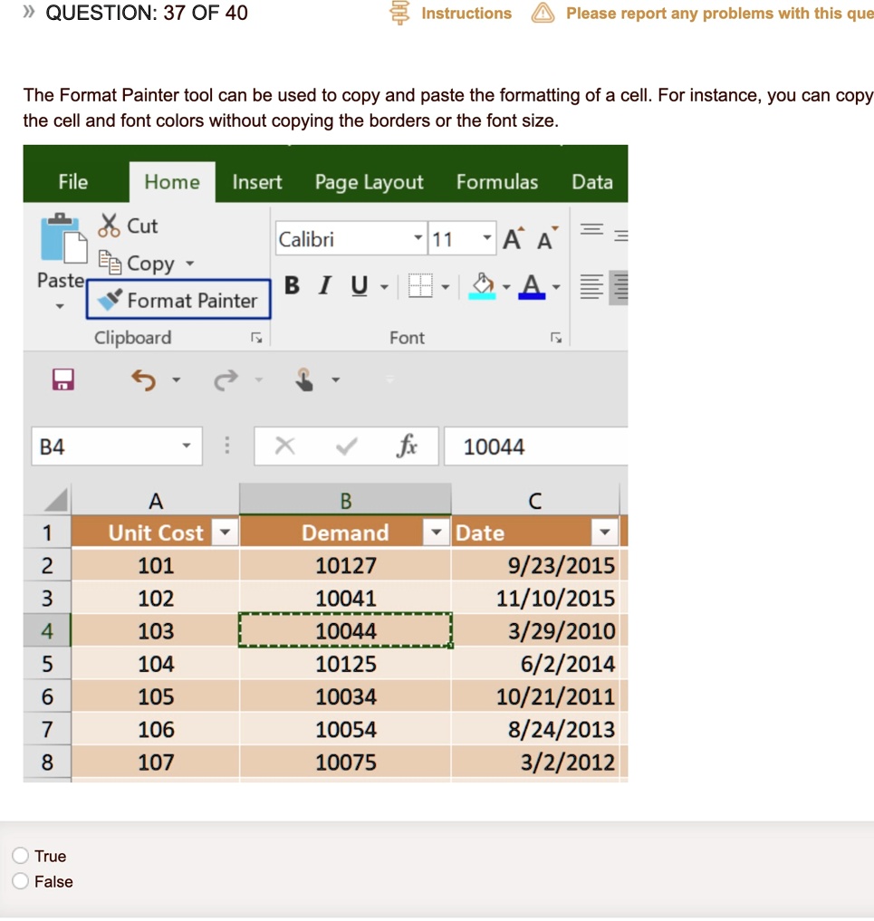 texts question 37 of 40 instructions please report any problems with this question the format ...