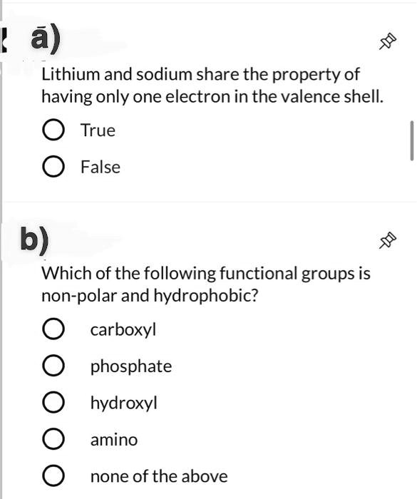 a) Lithium and sodium share the property of having only one electron in ...