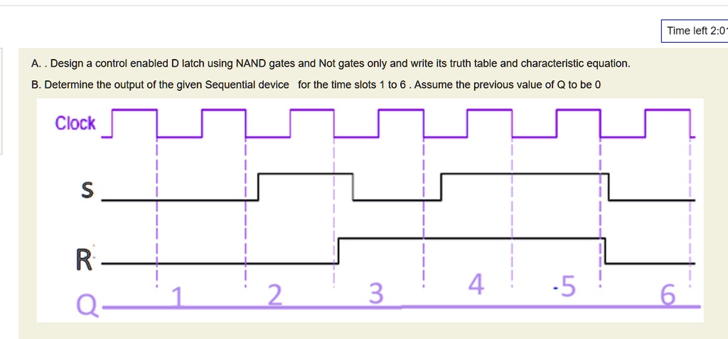 time left 20 adesign a control enabled d latch using nand gates and not ...