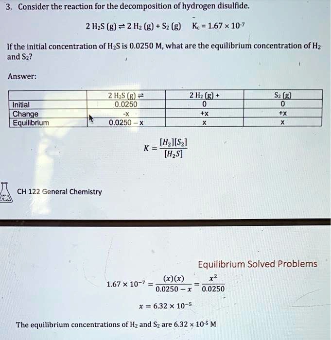 SOLVED: Consider the reaction for the decomposition of hydrogen ...