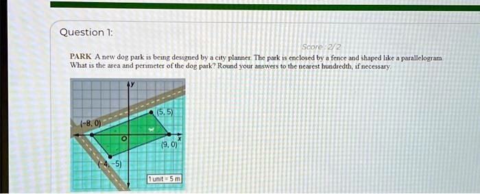 Question 1: Score: 2/2 PARK A new dog park is being designed by a city ...
