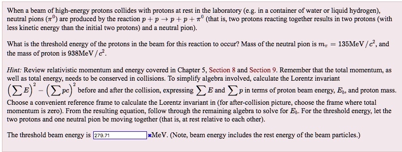 When a beam of high-energy protons collides with protons at rest in the ...
