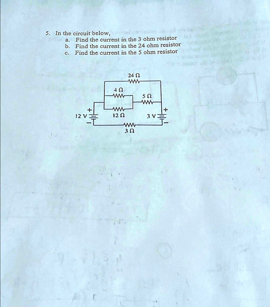 Solved In The Circuit Below A Find The Current In The 3ohm Resistor