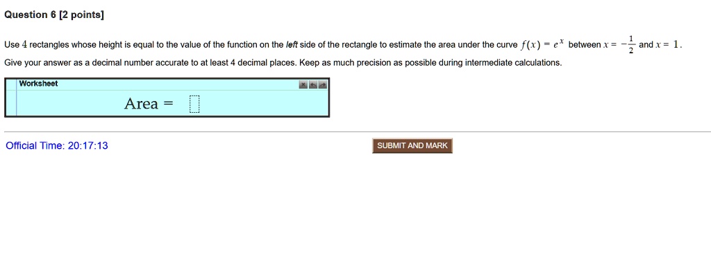 question 2 points use rectangles whose height is equal to the value of ...