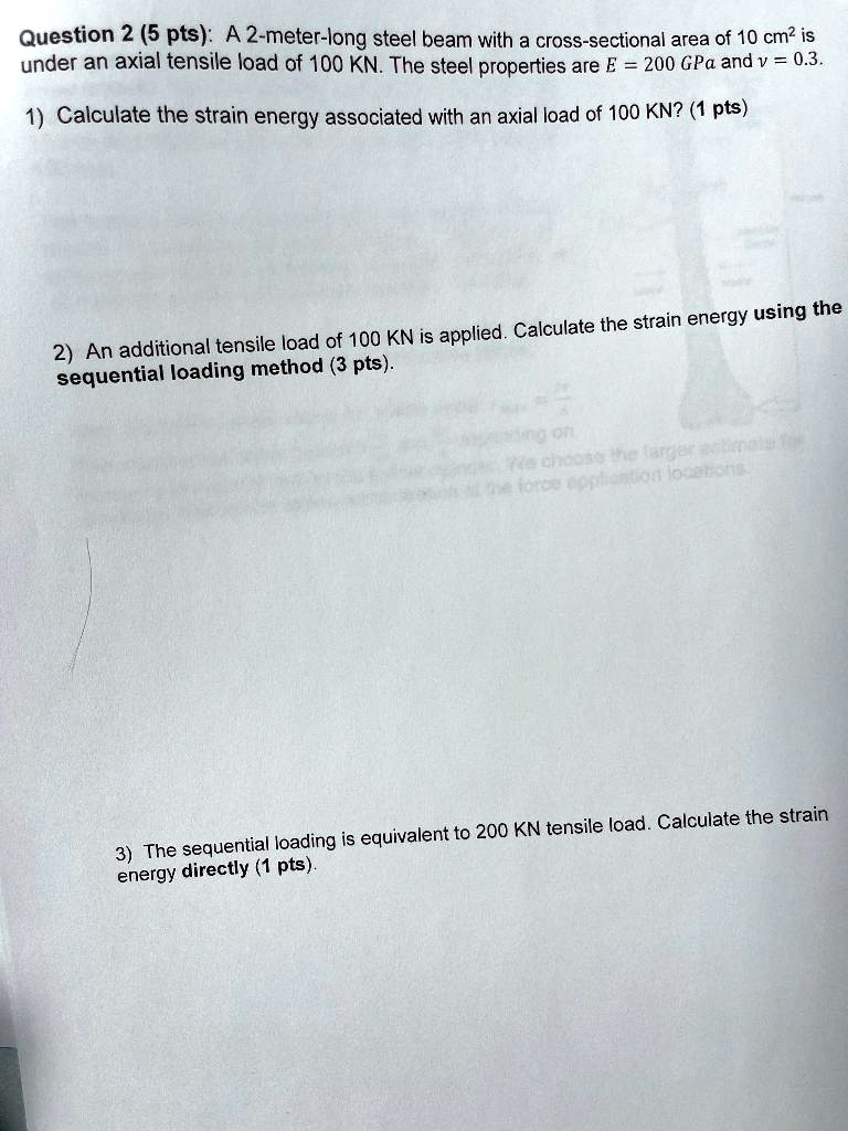 SOLVED: Question 2 (5 pts): A 2-meter-long steel beam with a cross ... SOLVED: Question 2 (5 pts): A 2-meter-long steel beam with a cross ...