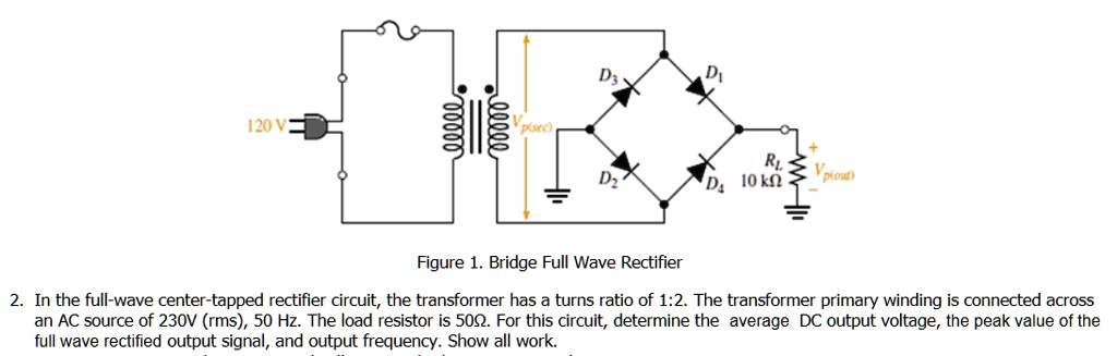 SOLVED: Figure 1: Bridge Full Wave Rectifier