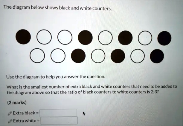 SOLVED: The diagram below shows black and white counters. Use the diagram to help you answer the ...