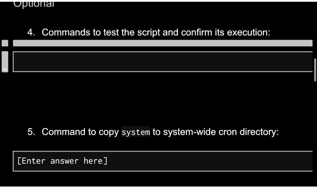 Solved Commands To Test The Script And Confirm Its Execution Command To Copy System To System
