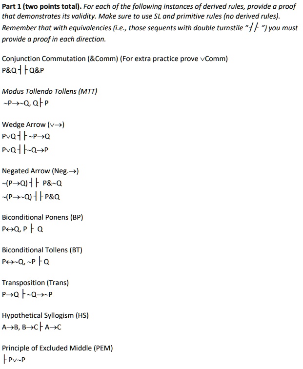 SOLVED: Text: Part 1 (two points total) For each of the following ...