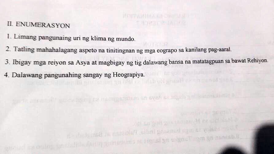 SOLVED: IL ENUMERASYON klima ng 1. Limang pangunaing uri ng mundo. 2. Tatling mahahalagang ...