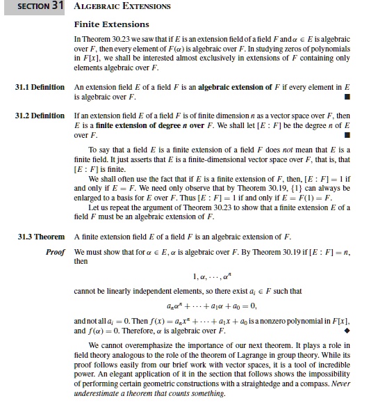 show a more detailed proof of theorem 313 section 31 algebraic extensions finite extensions in ...