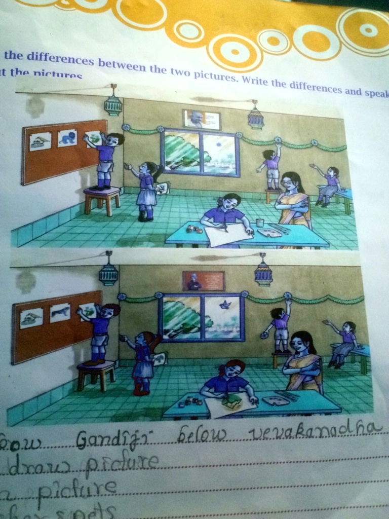 SOLVED: 'Spot the differences between the two pictures write the ...