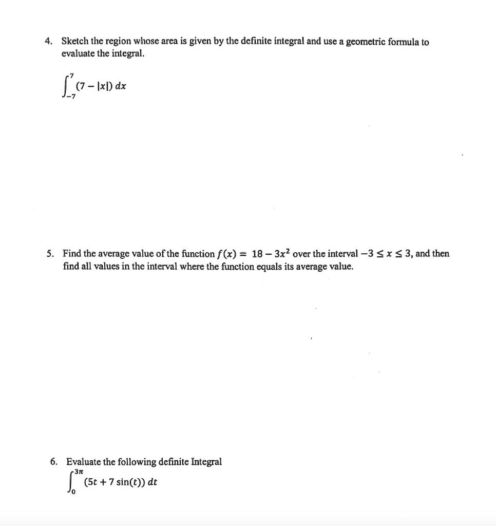 SOLVED: Sketch the region whose area is given by the definite integral ...