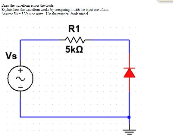 SOLVED: Draw the waveform across the diode. Explain how the waveform ... SOLVED: Draw the waveform across the diode. Explain how the waveform ...