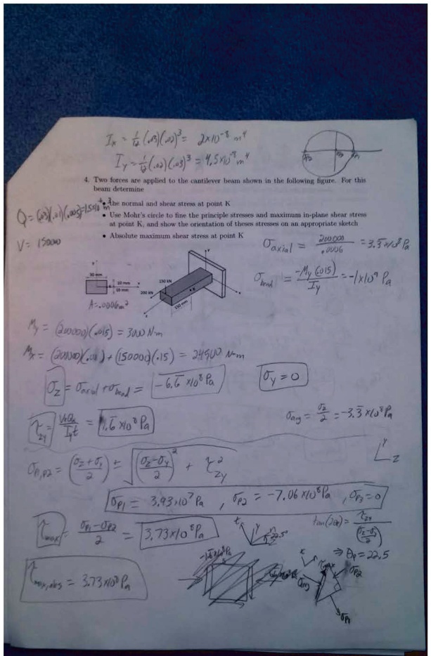i2x10 iy45n 4two forces are applied to the cantilever beam shown in the ...
