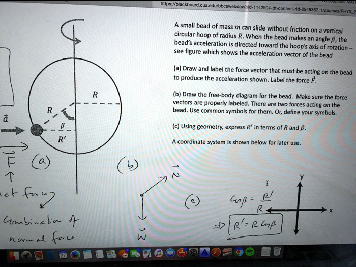 A small bead of mass m can slide without friction on a vertical ...