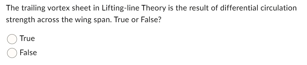SOLVED: The trailing vortex sheet in Lifting-line Theory is the result ...